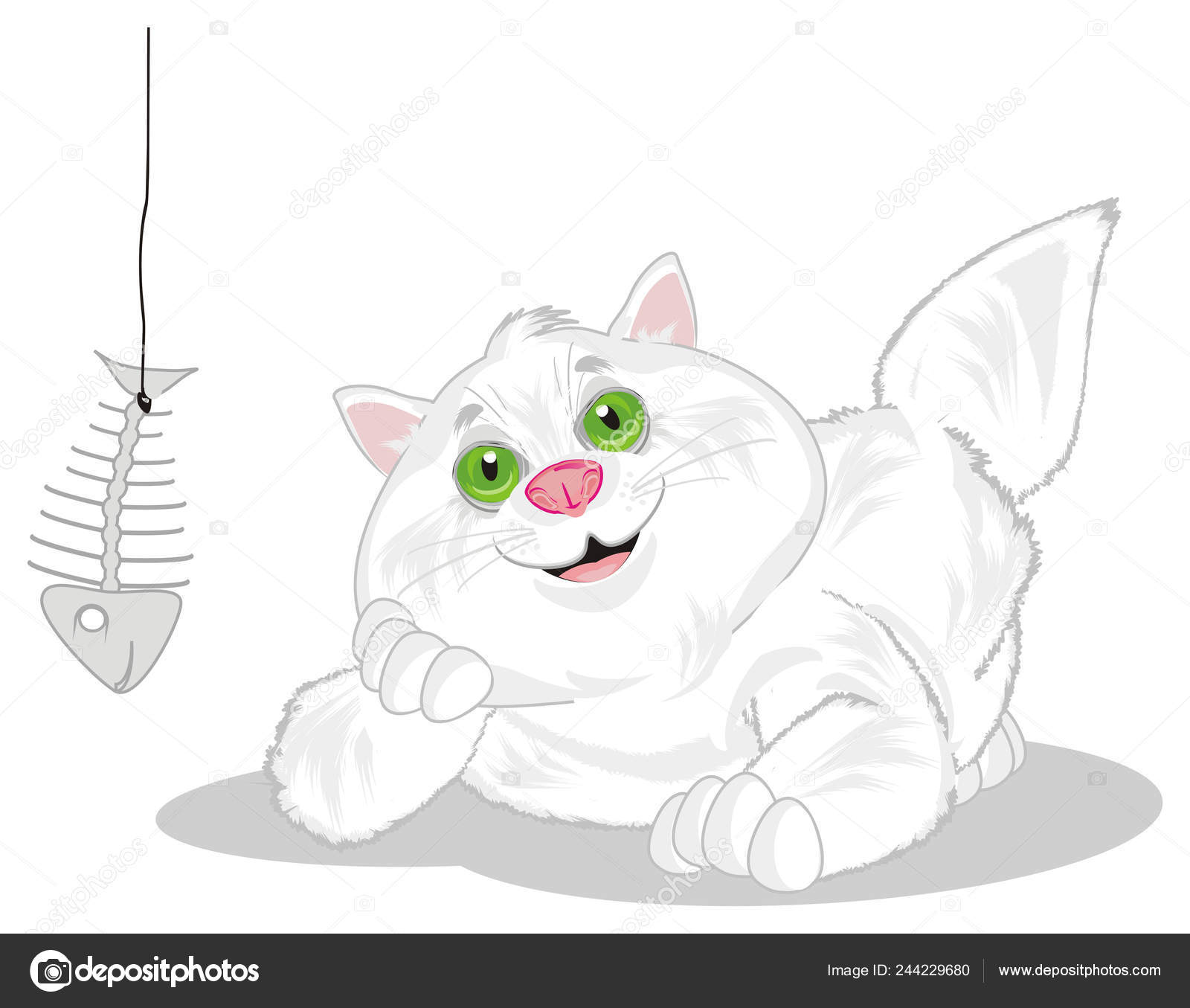 Smiling Fat Cat His Food Stock Illustration by ©tatty77tatty #244229680