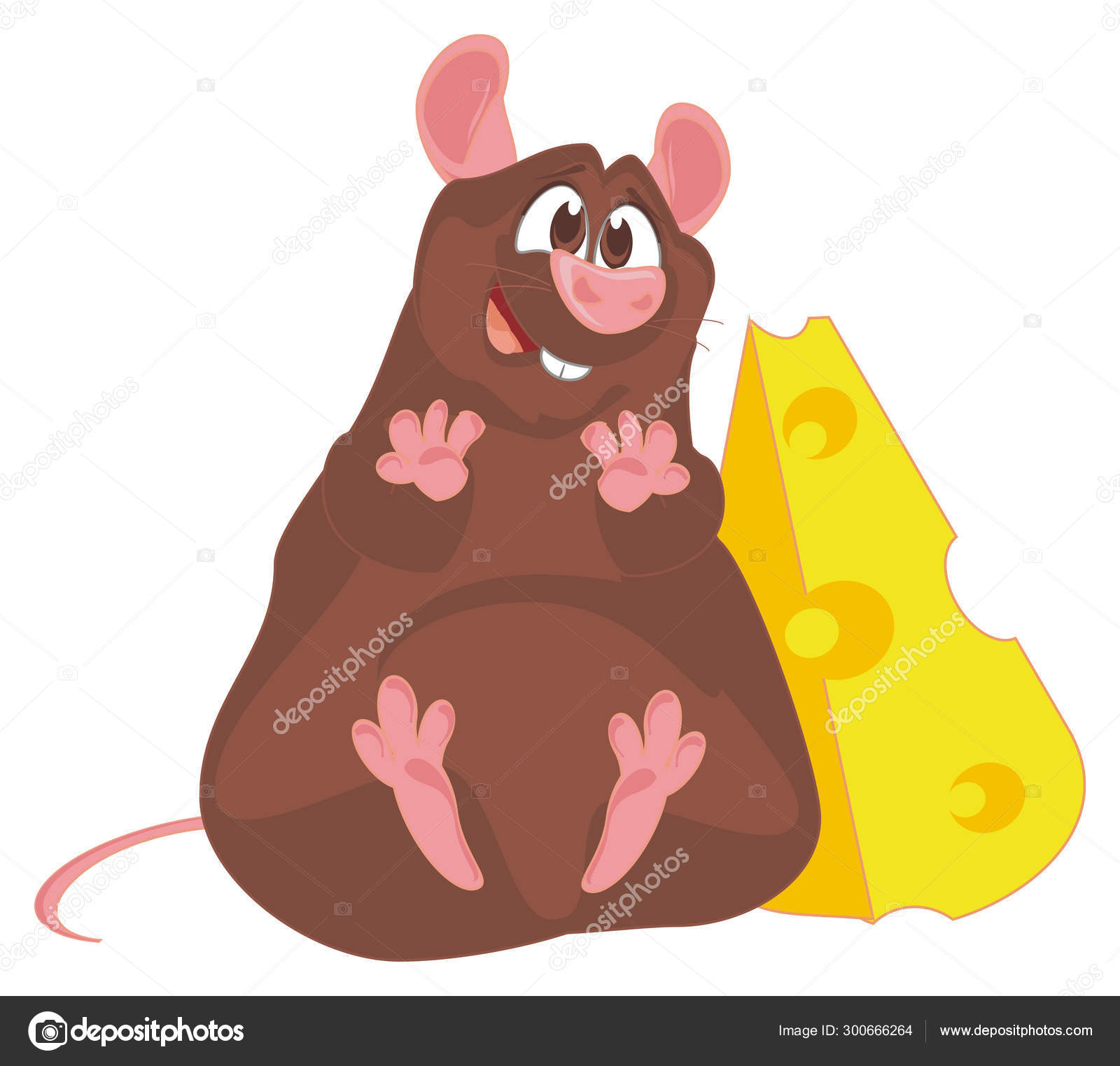 Brown Rat Large Peace Cheese Stock Illustration by ©tatty77tatty #300666264