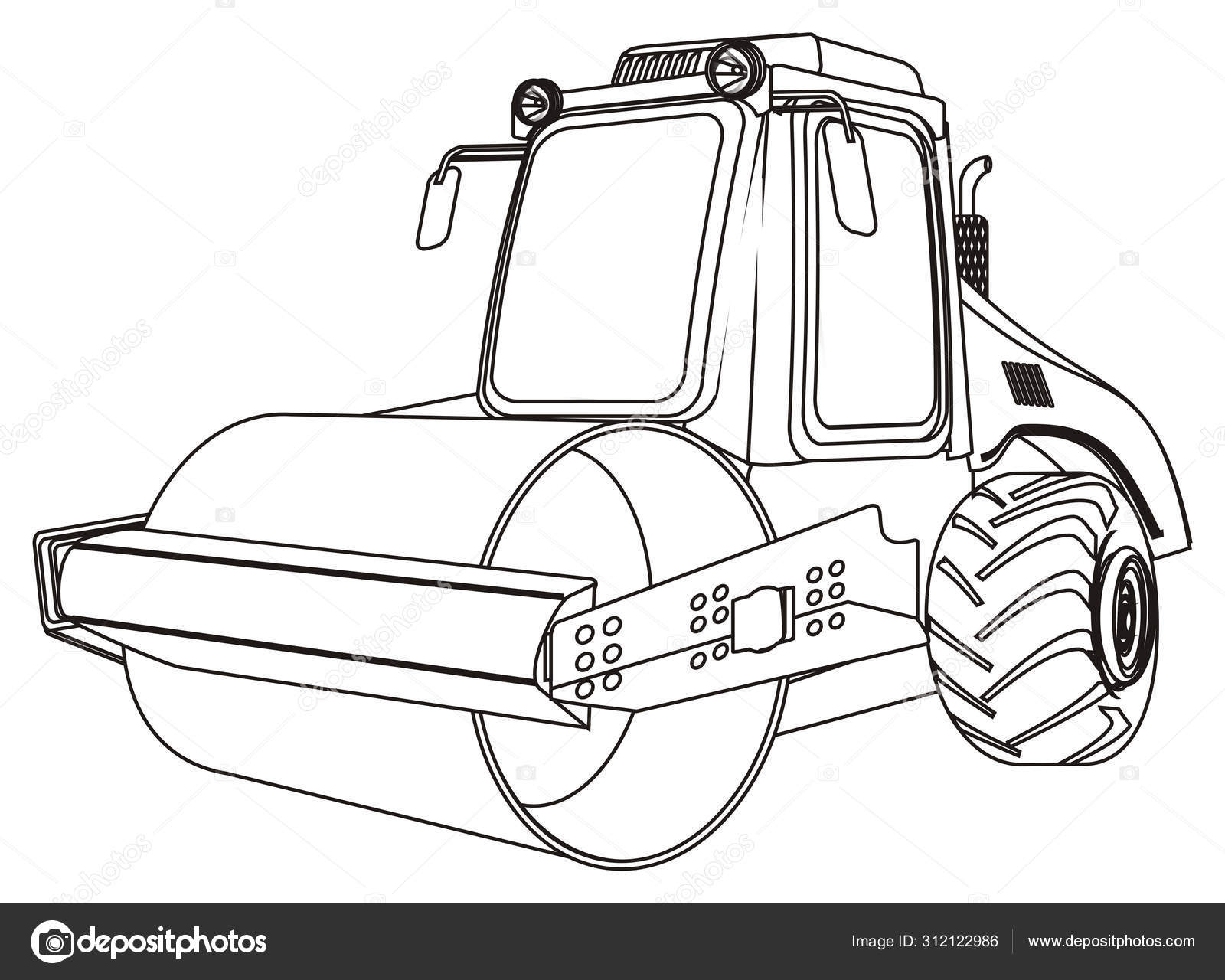 Colorear Soporte Rodillo Carretera Ilustración de stock #312122986 de ...