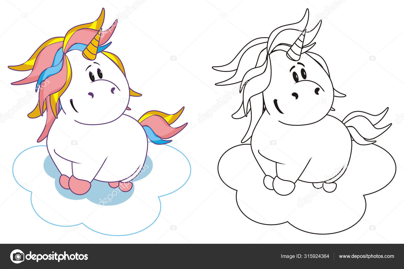 Colorful Unicorn Coloring Unicorn Stock Illustration by ©tatty77tatty ...