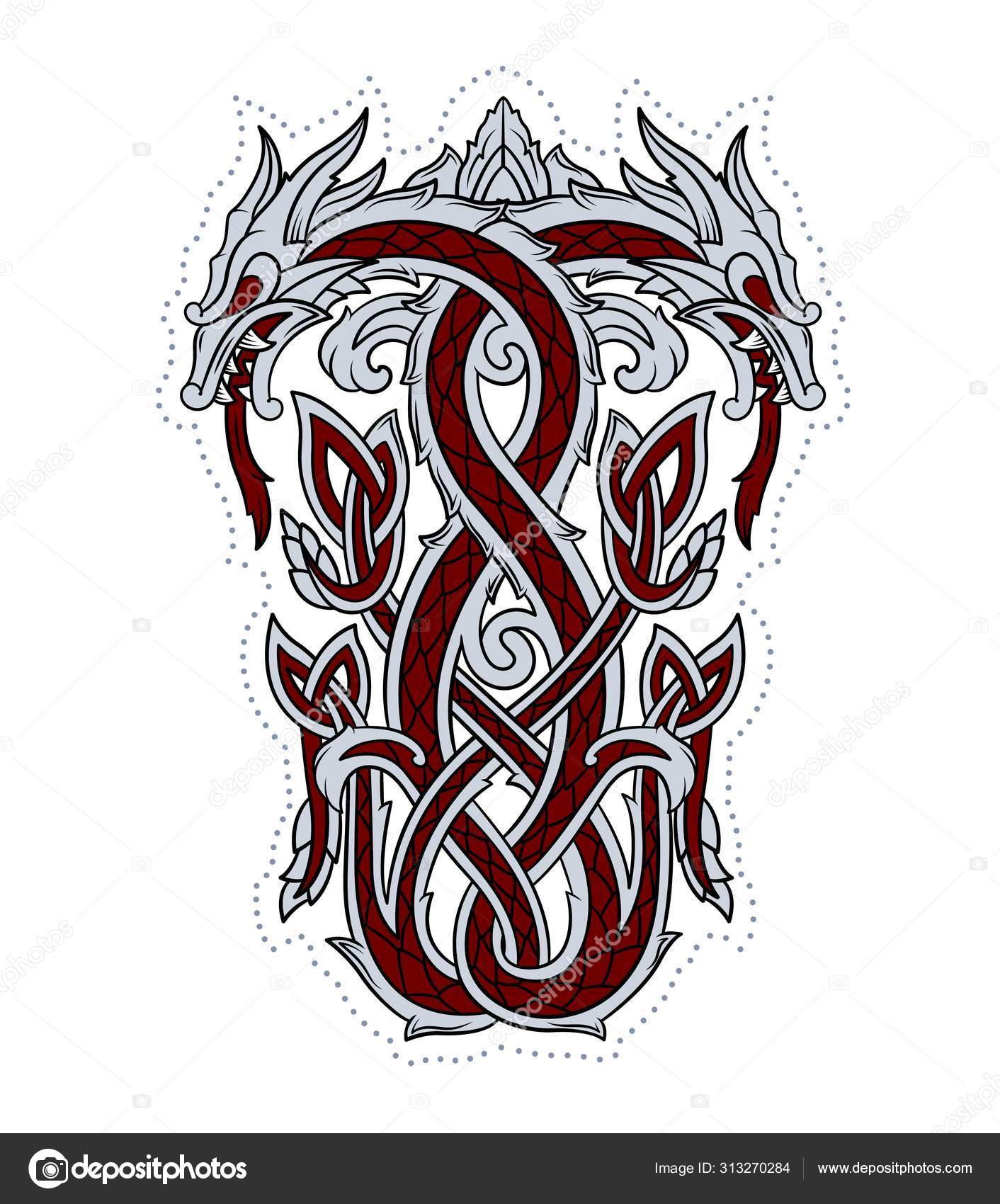 Dragon emblem used by the Vikings, ornament, symbol Stock Vector Image ...