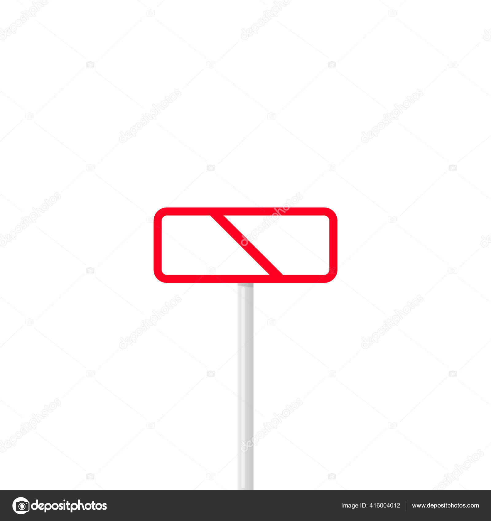 Design Red Rectangular Post Sign Showing Restriction Symbol Isolated ...