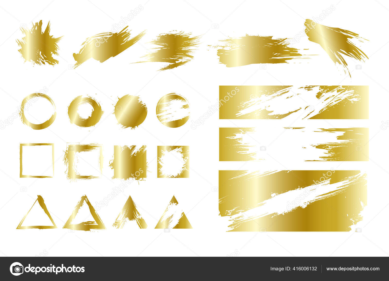 Vector Collection Various Golden Different Shaped Graphic Smudges ...