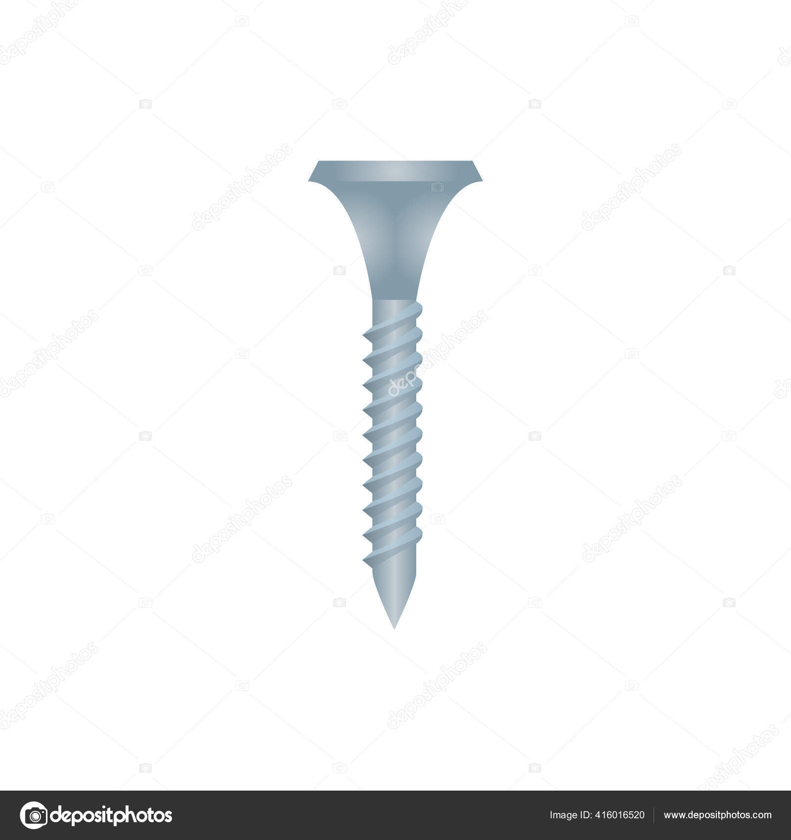 Small Metal Screw Isolated White Background Construction Hardware ...