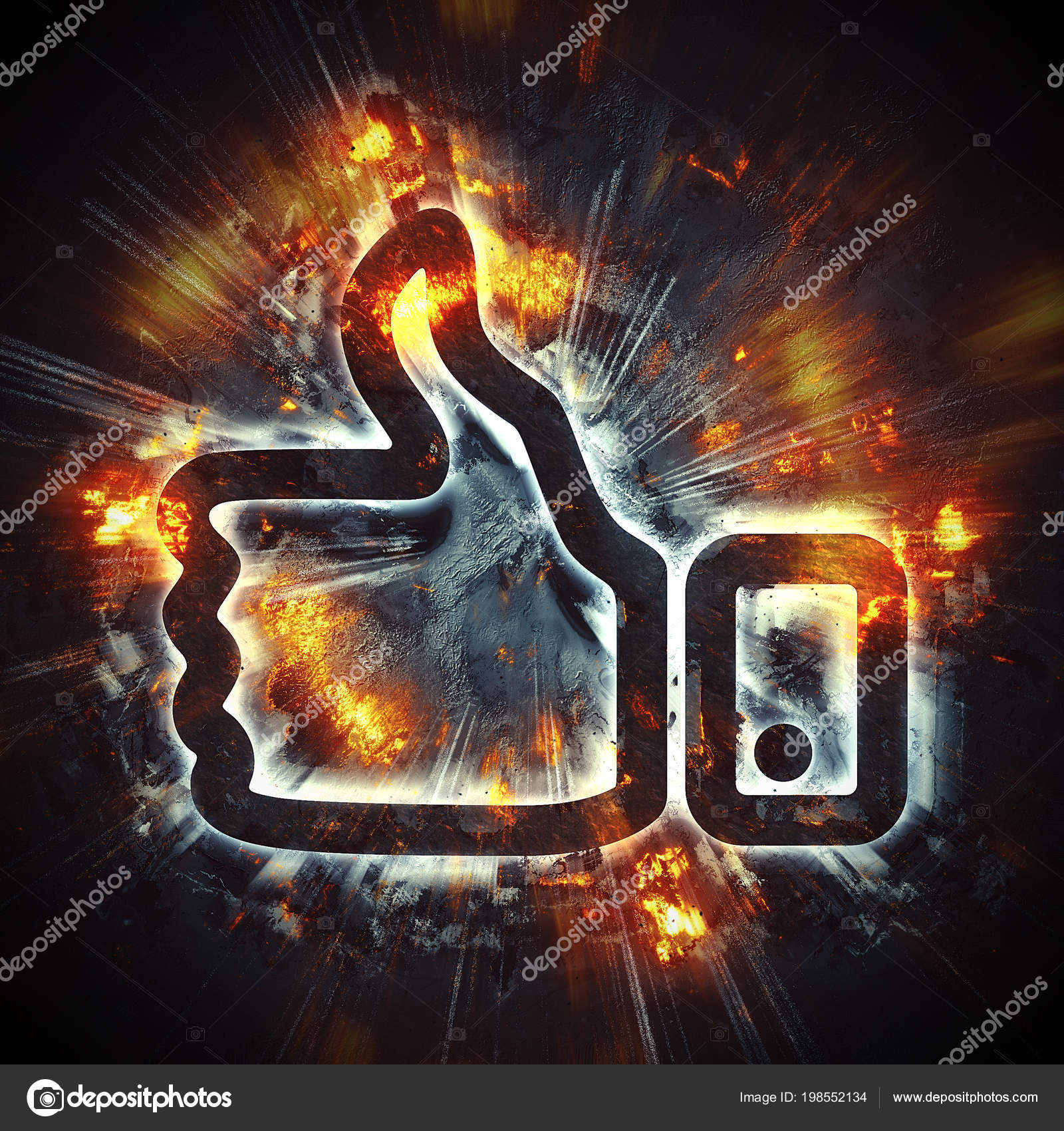Thumb Sign Exploding Elements — Stock Photo © ornithopter #198552134