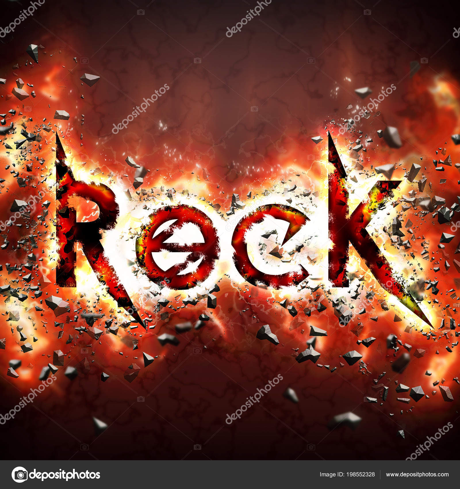 Rock Poster Flying Splinters — Stock Photo © ornithopter #198552328