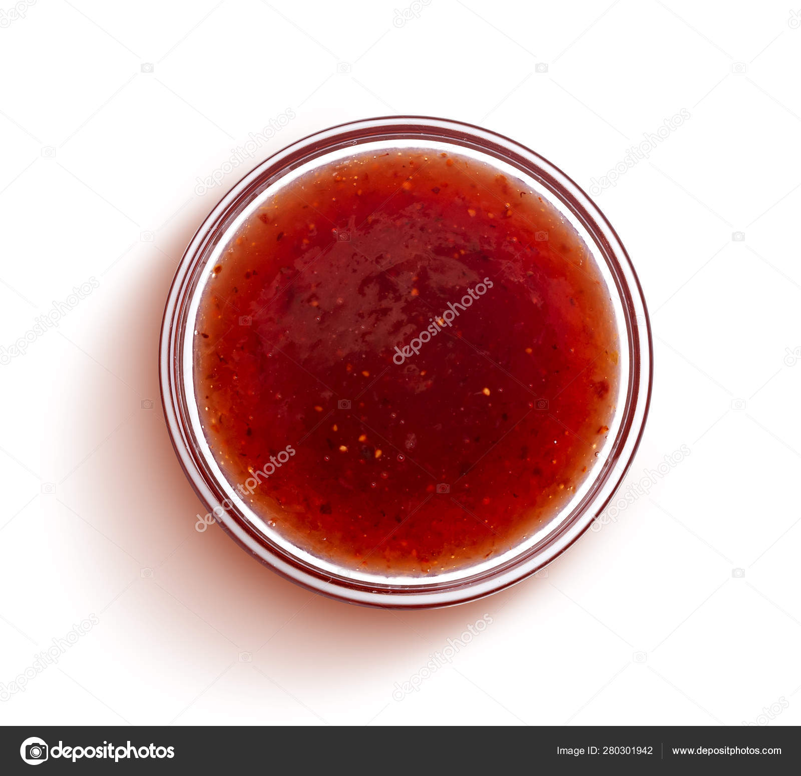 Red berry jam isolated on white background, top view — Stock Photo ...