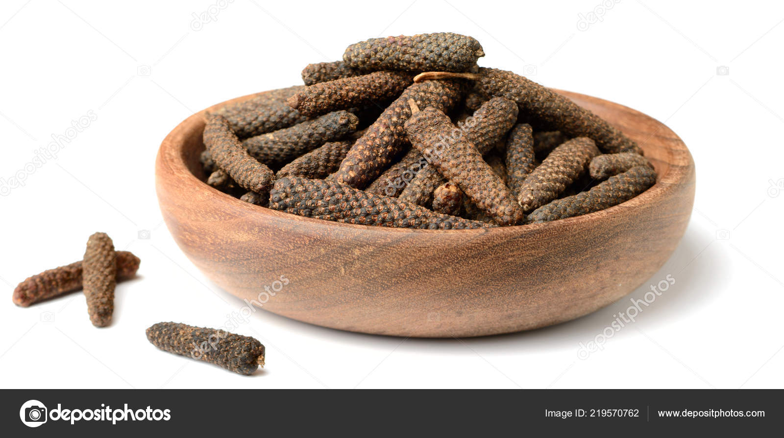 Dried Long Pepper Piper Longum Isolated White Background Stock Photo by ...