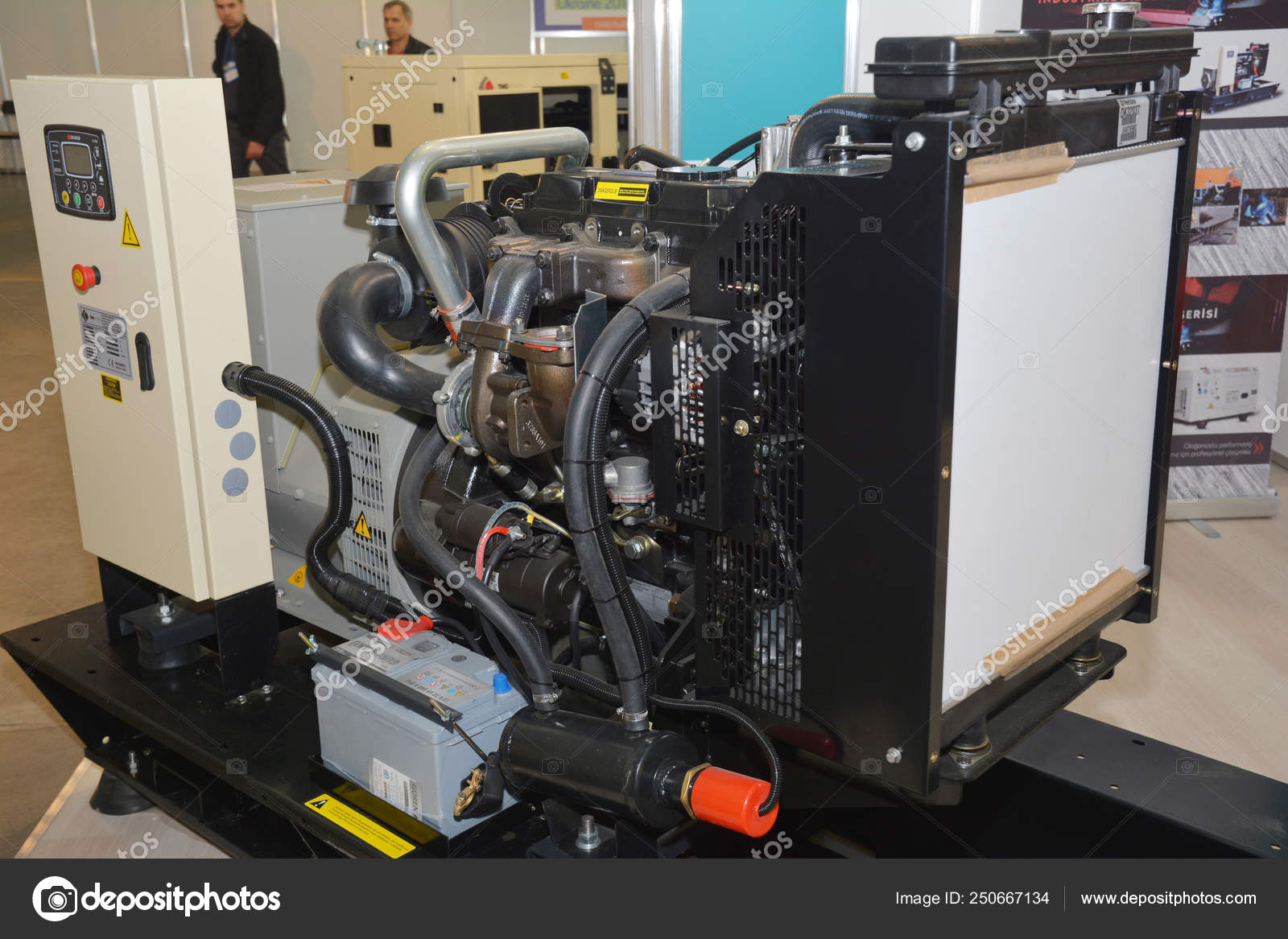 Diesel backup generator with open mechanism. Standby generator — Stock ...