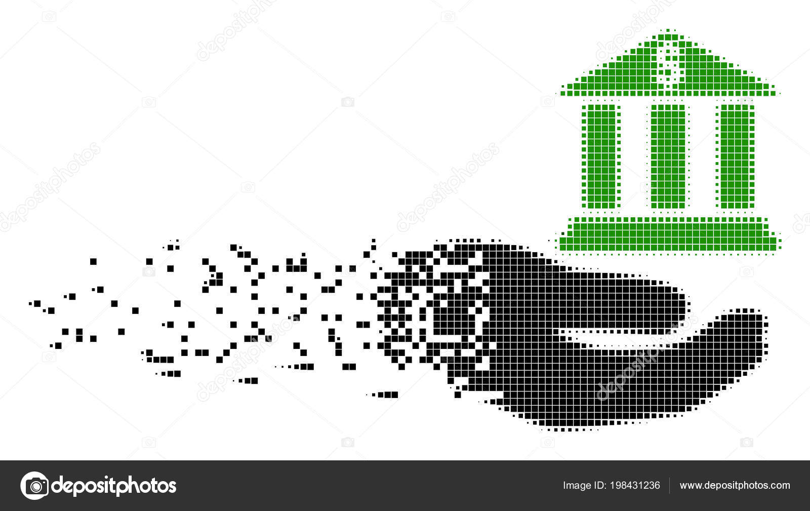Bank Service Hand Fragmented Pixel Icon Stock Vector by ©ahasoft 198431236