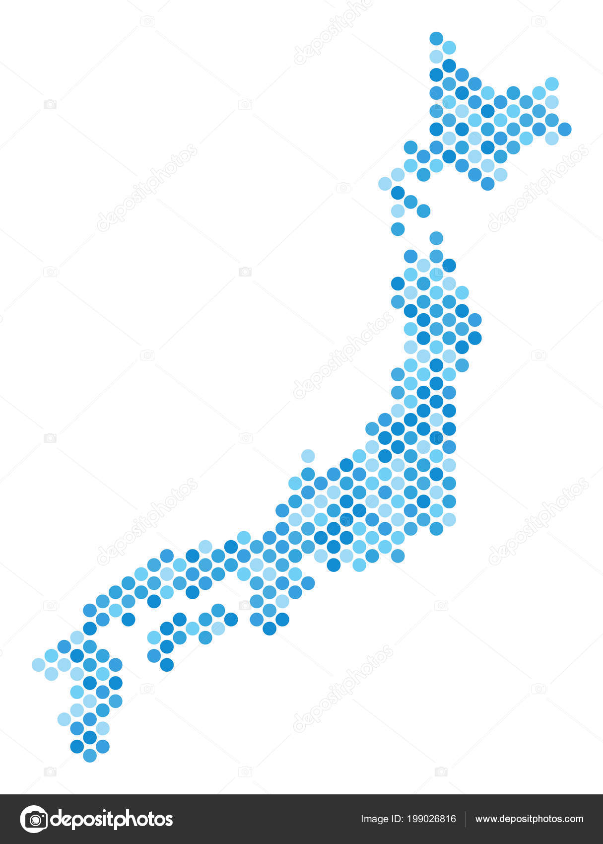 Blue Dotted Japan Map Stock Vector by ©ahasoft 199026816
