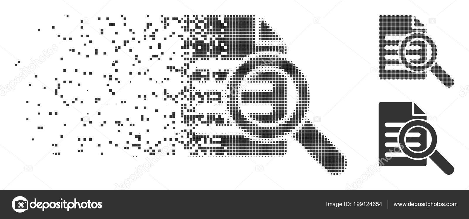 Dissolving Pixel Halftone Search Document Icon Stock Vector Image by ...