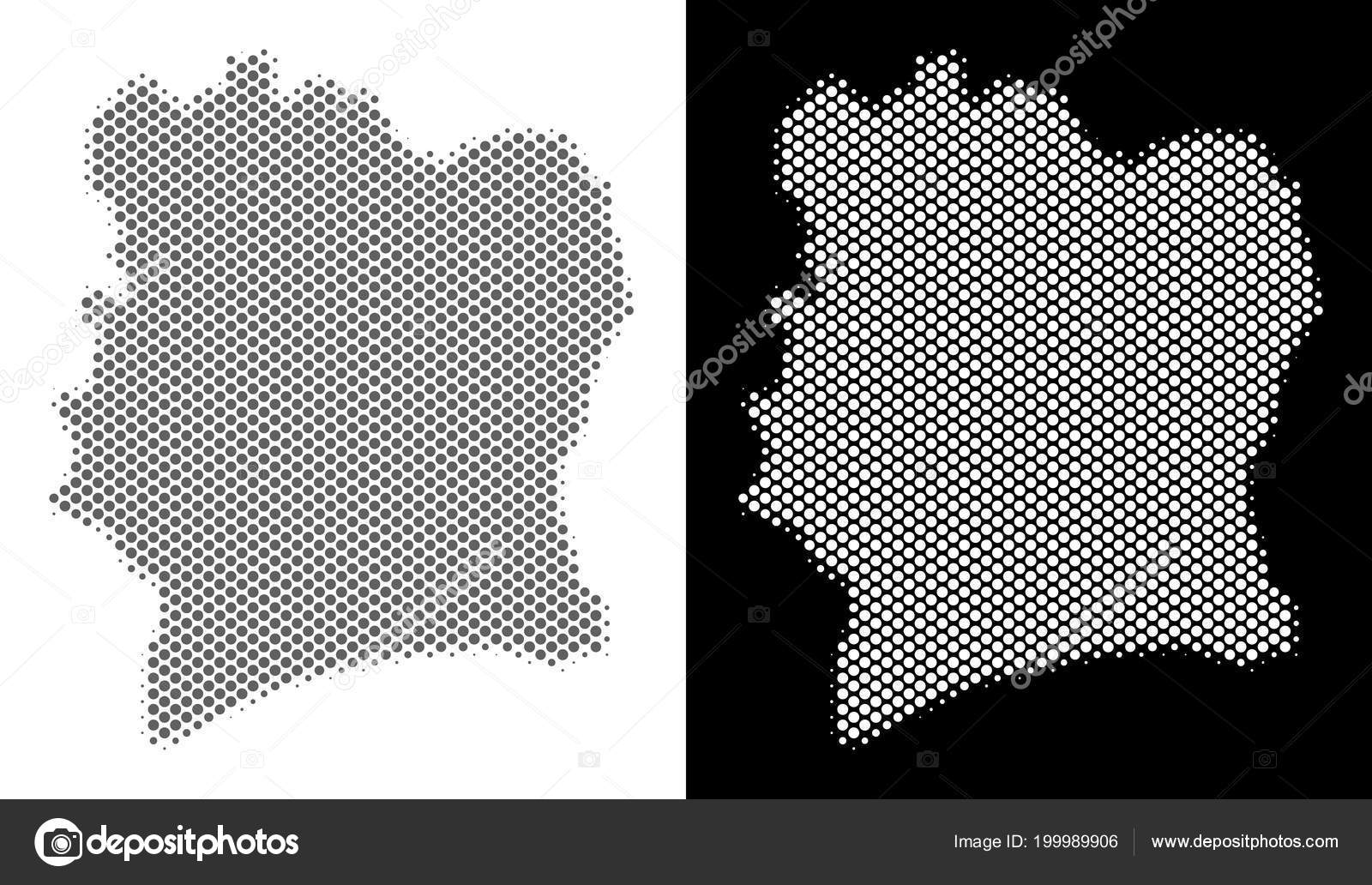 Halftone Ivory Coast Map Stock Vector Image by ©ahasoft #199989906
