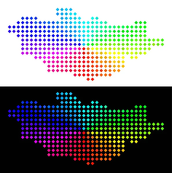 Rainbow punteado Mongolia mapa. Esquema geogr fico vectorial en colores ...