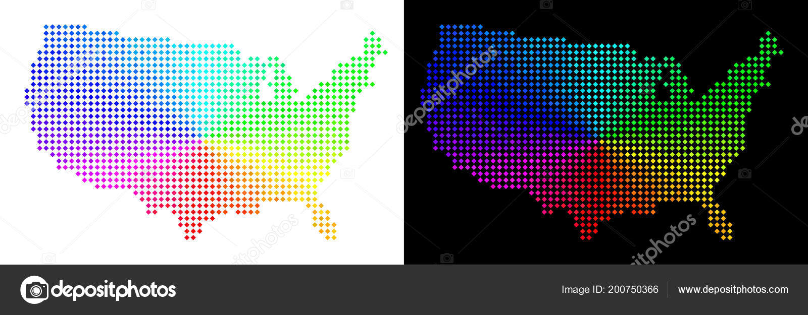 Spectrum Dot USA Map Stock Vector Image by ©ahasoft #200750366