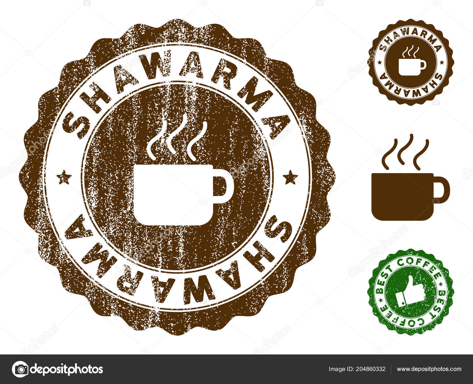 Shawarma Stamp Seal with Dirty Effect Stock Vector by ©ahasoft 204860332