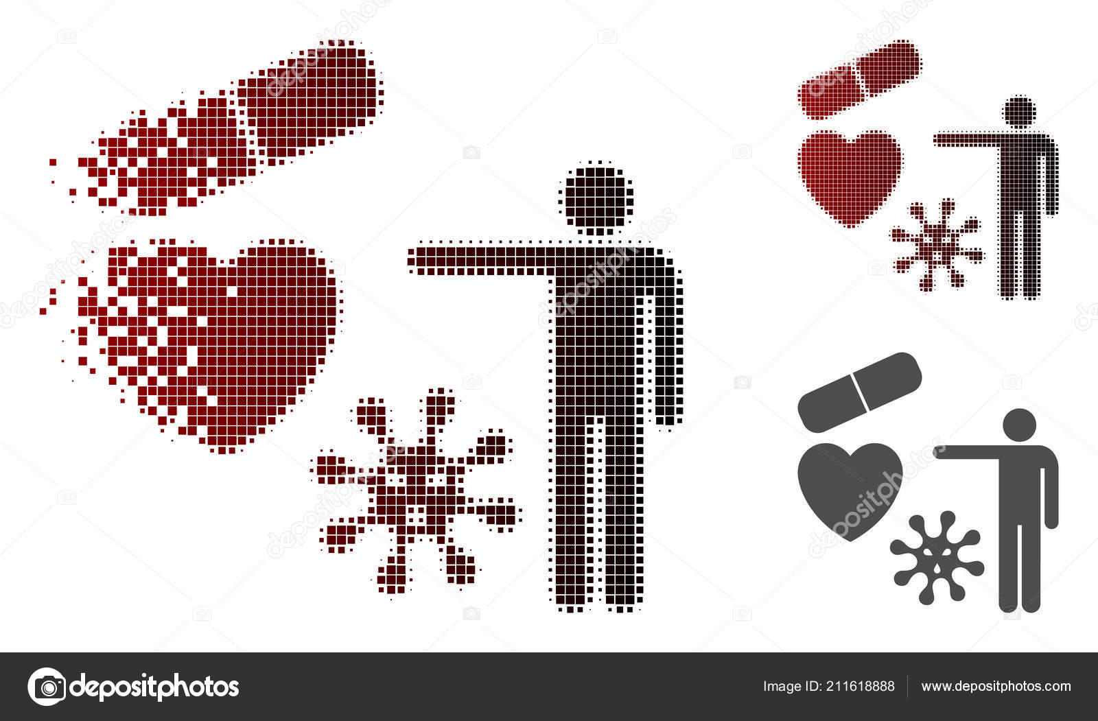 Dissipated Dotted Halftone Medical Objects Presentation Icon — Stock ...