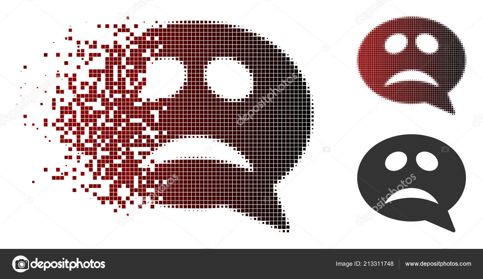 Disappearing Dotted Halftone Crisis Smiley Message Icon Stock Vector ...