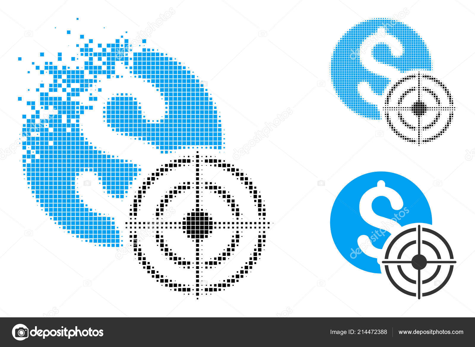 Fractured Dotted Halftone Business Target Icon — Stock Vector © ahasoft ...