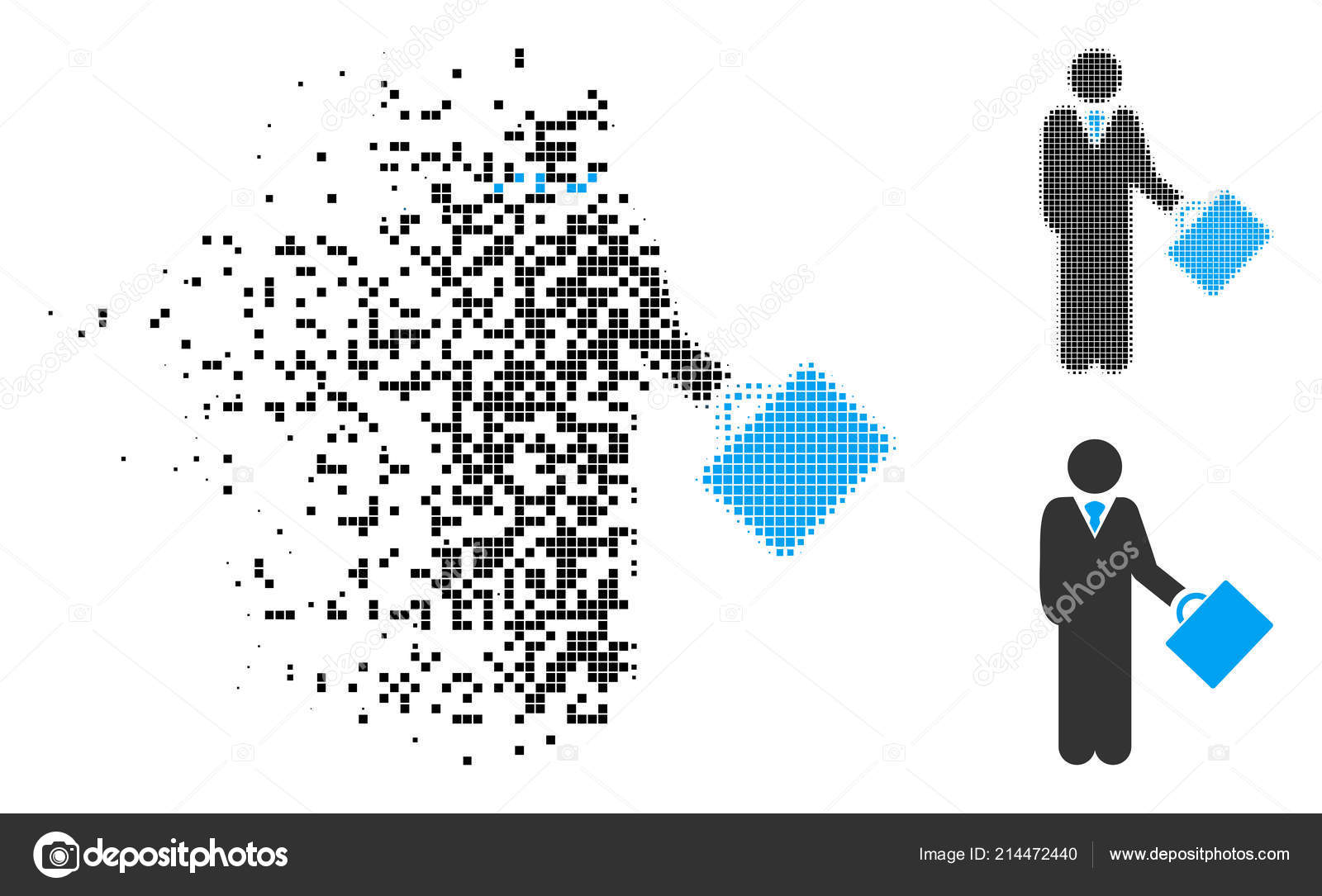 Damaged Pixelated Halftone Businessman Icon — Stock Vector © ahasoft ...