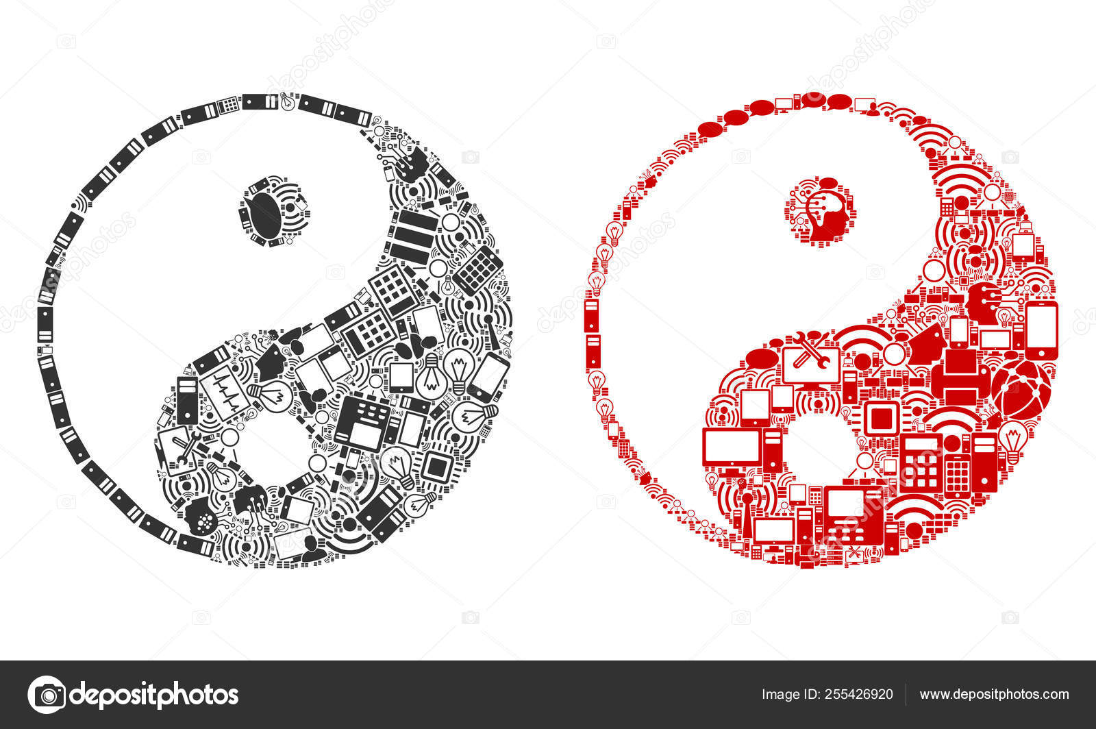 Yin Yang Collage Icons for BigData Stock Vector Image by ©ahasoft ...