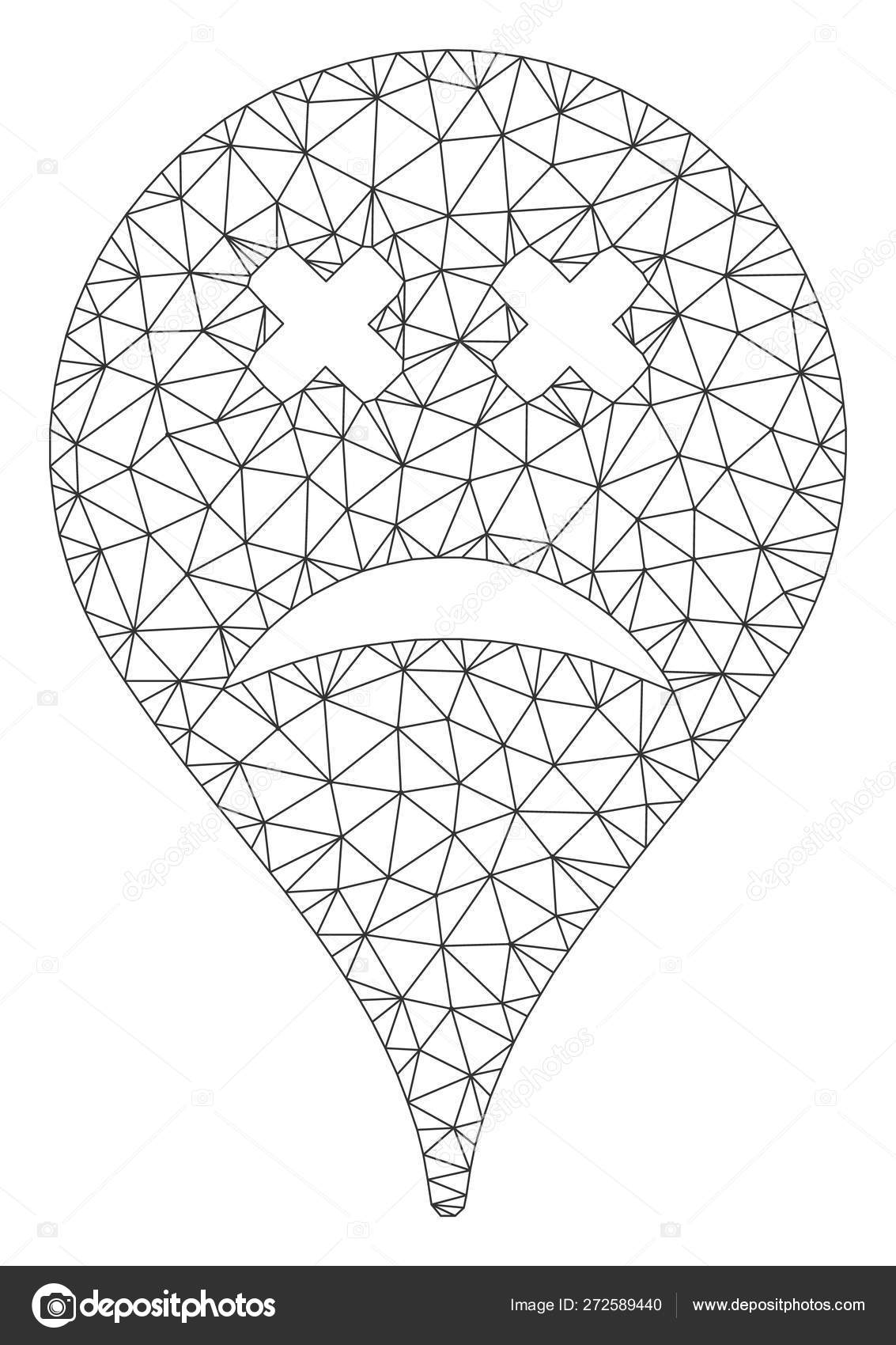 Blind Smiley Map Marker Vector Mesh Network Model — Stock Vector ...