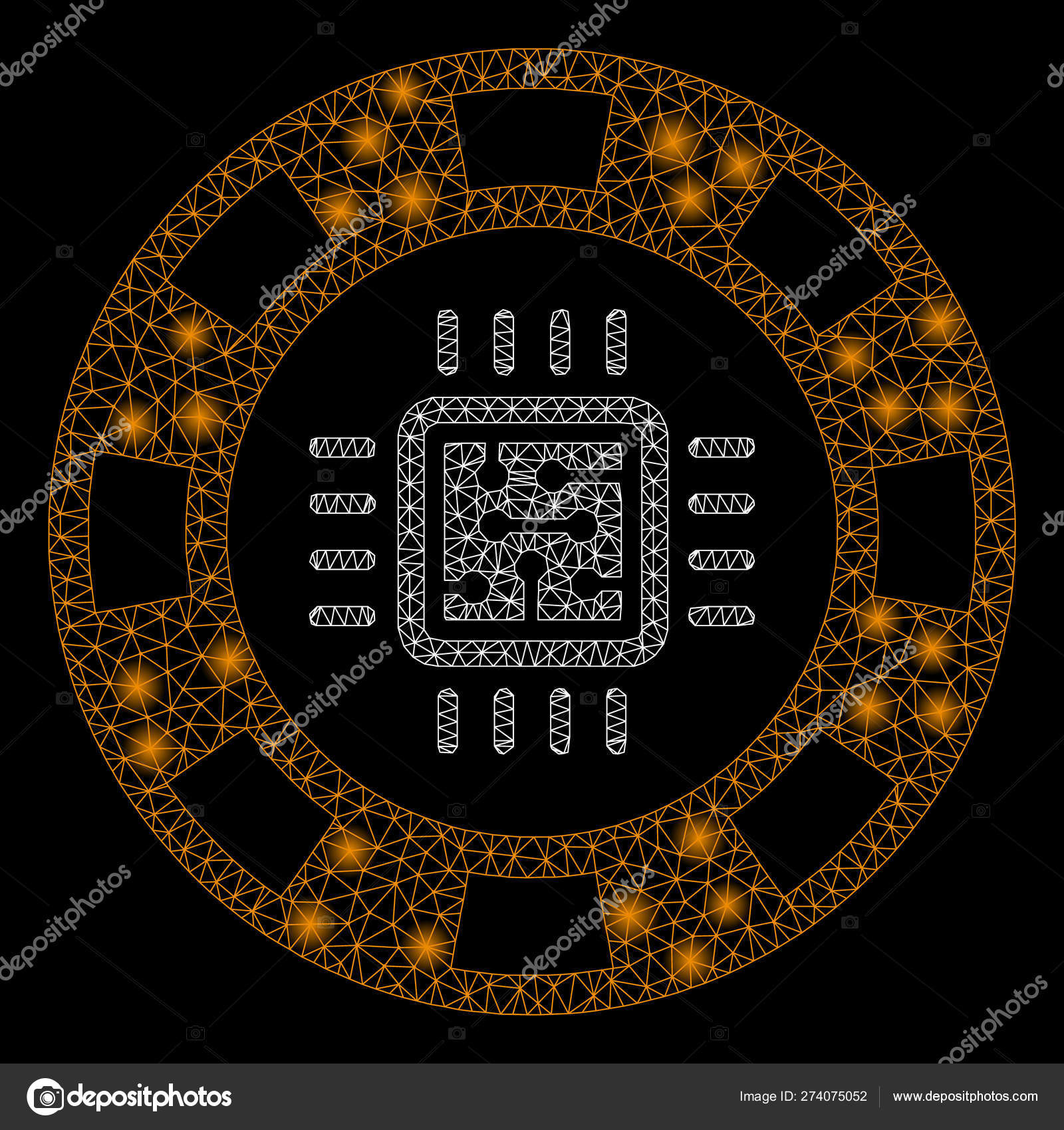Bright Mesh 2D CPU Casino Chip with Flare Spots Stock Vector by ...