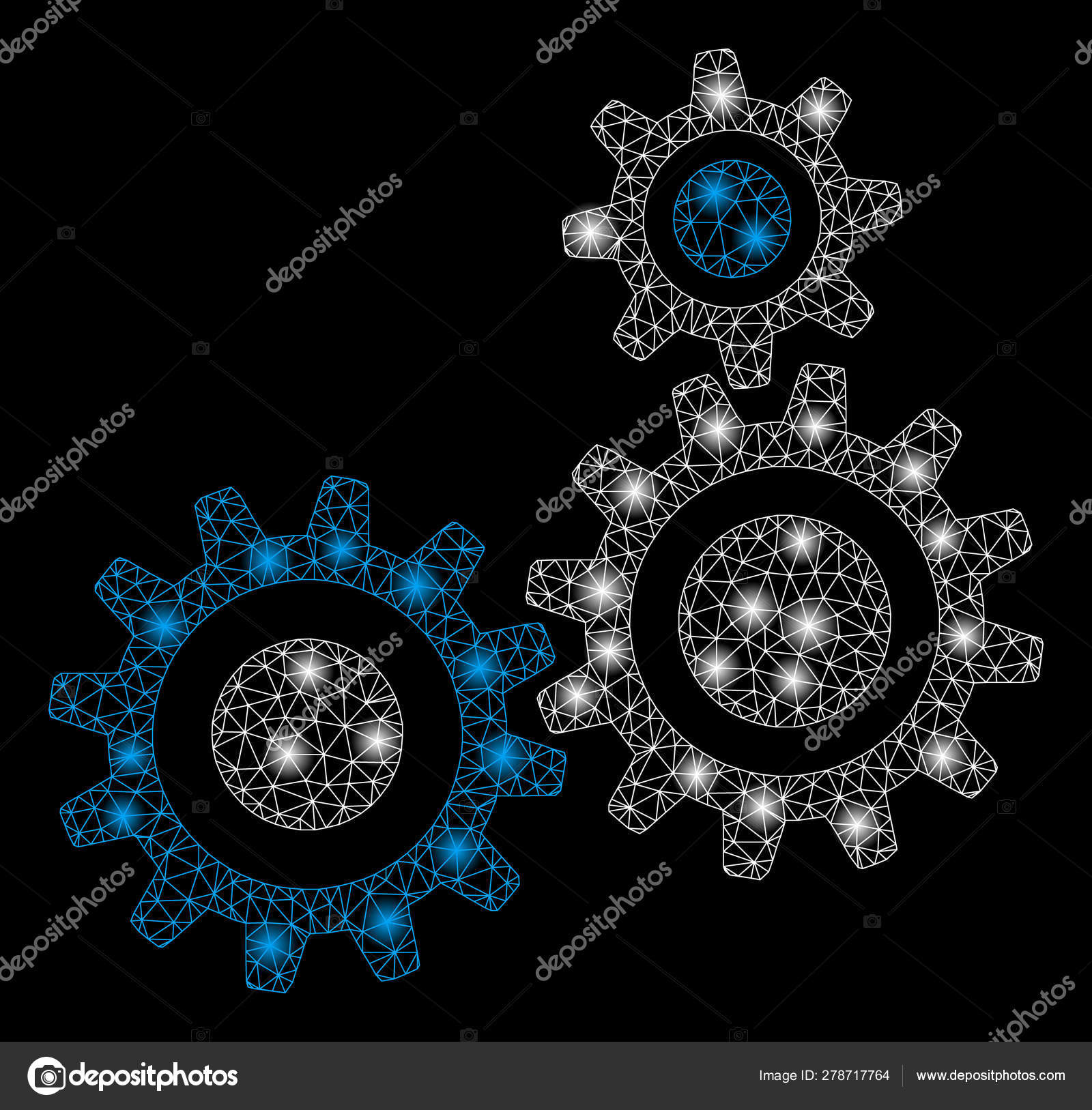Flare Mesh Network Gear Mechanism with Flare Spots Stock Vector by ...