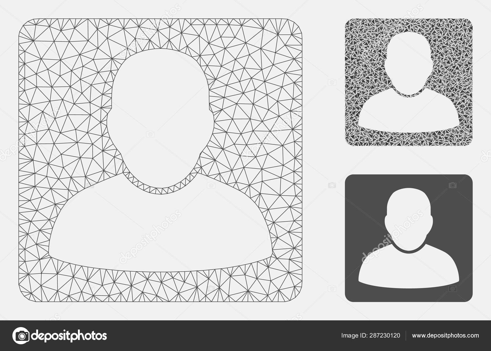 Man Vcard Vector Mesh 2D Model and Triangle Mosaic Icon Stock Vector ...