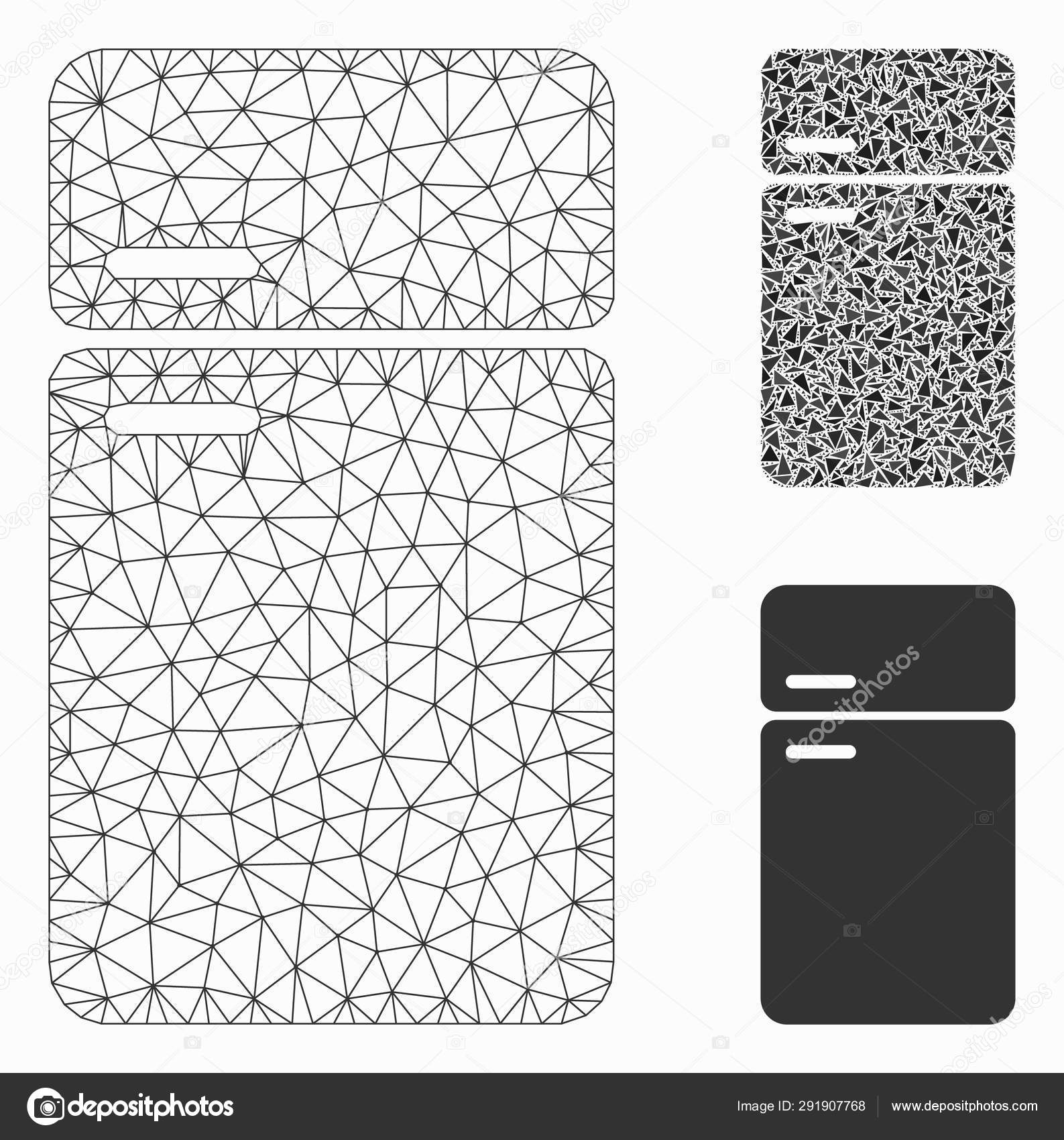 Refrigerator Vector Mesh Carcass Model and Triangle Mosaic Icon Stock ... Refrigerator Vector Mesh Carcass Model and Triangle Mosaic Icon Stock ...