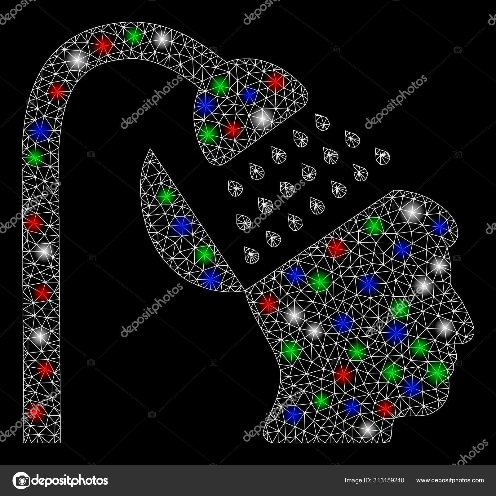 Bright Mesh Carcass Open Mind Shower with Flare Spots — Stock Vector ...