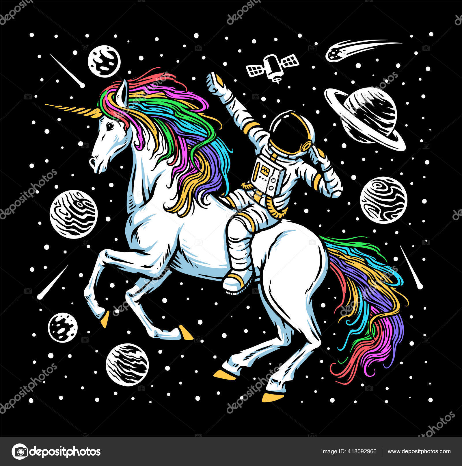 Astronaut Unicorn Rainbow
