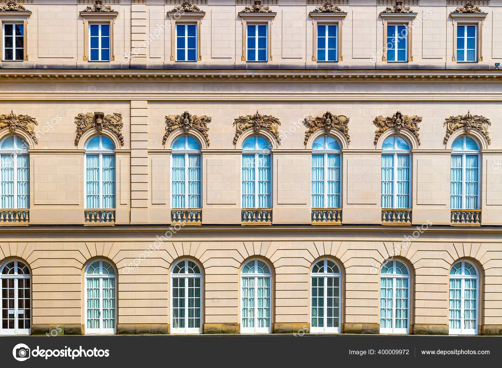 Architectural Geometry Facade Herrenchimsee Palace Rows Beautiful ...