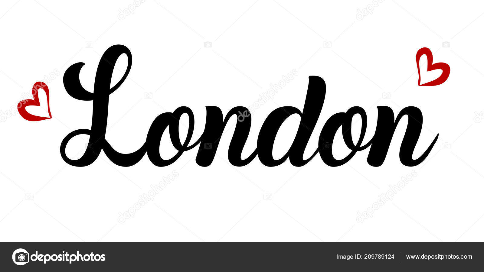 Vector Illustration Handmade Lettering London Inscription Black White ...