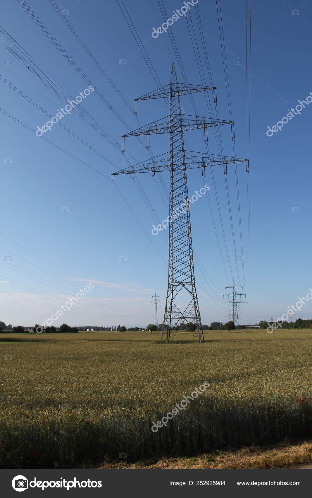 Power Lines Rural Landscape Stock Photo by ©Malleo 252925984