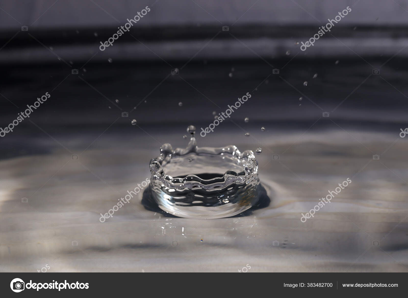 Small Water Drop Fall Water Surface — Stock Photo © Malleo #383482700