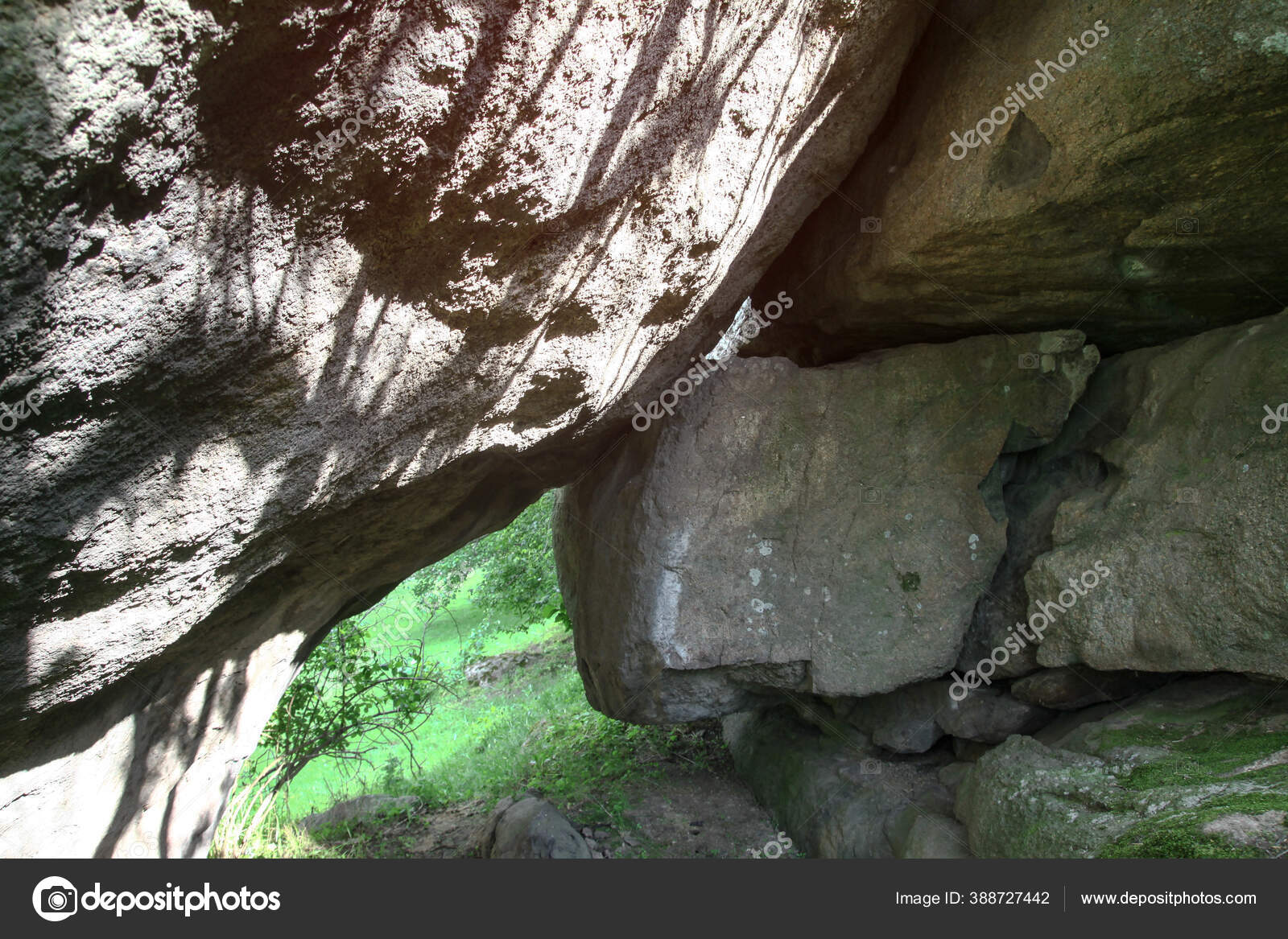 Rocky Rock Mountains Greenery Background Stock Image Design Cobblestone ...