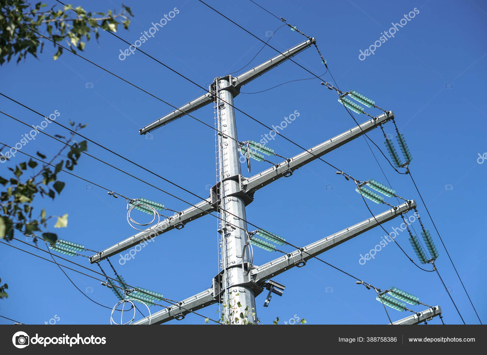 High Voltage Pole Wires Which Electricity Flows Power Lines Substations ...
