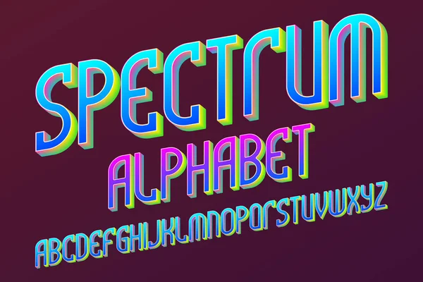 Spectrum Colored Alphabet Numbers Currency Symbols Iridescent Vibrant ...
