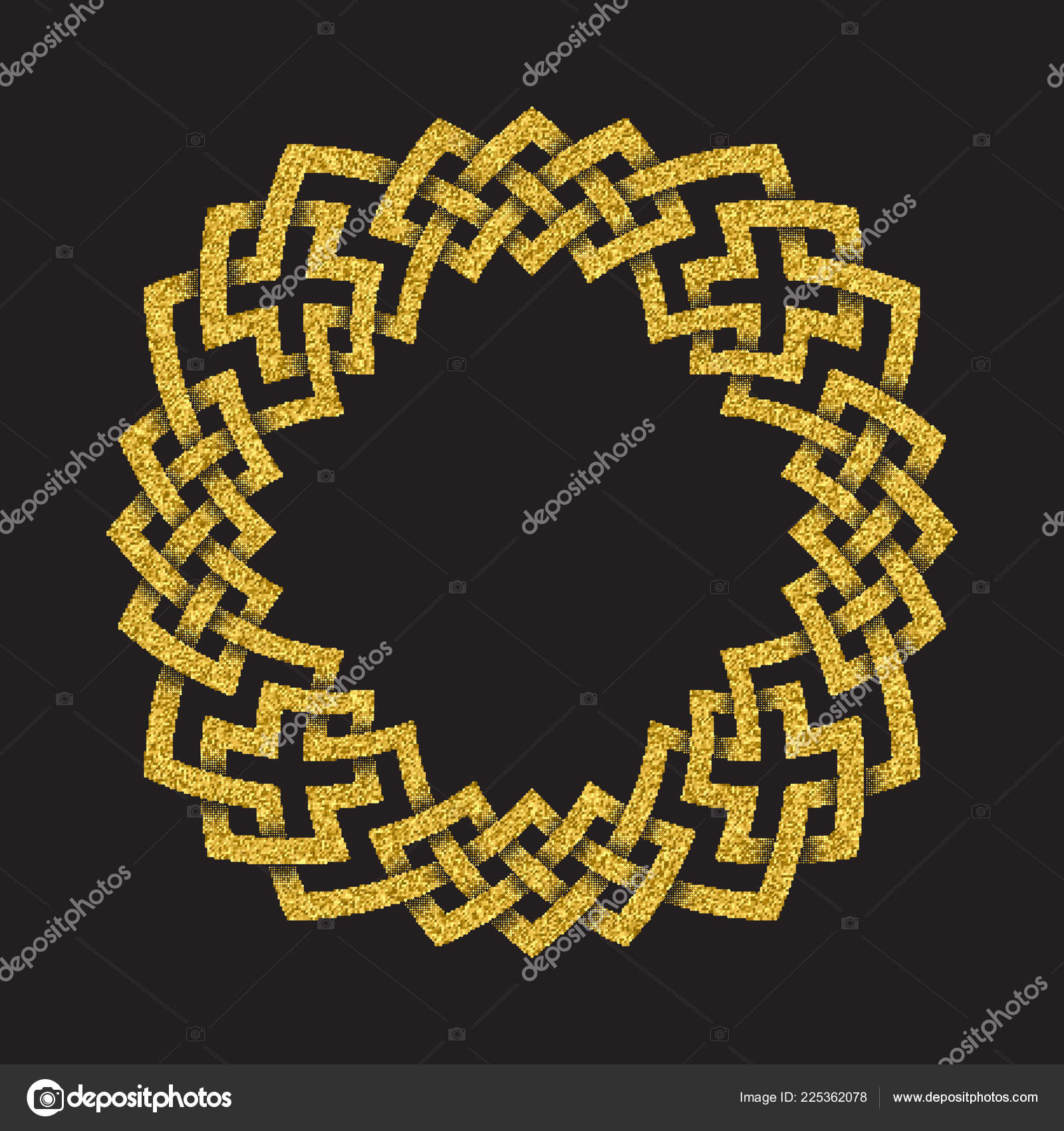 Golden Glittering Logo Symbol Celtic Style Black Background Tribal Symbol Stock Vector Image by ...