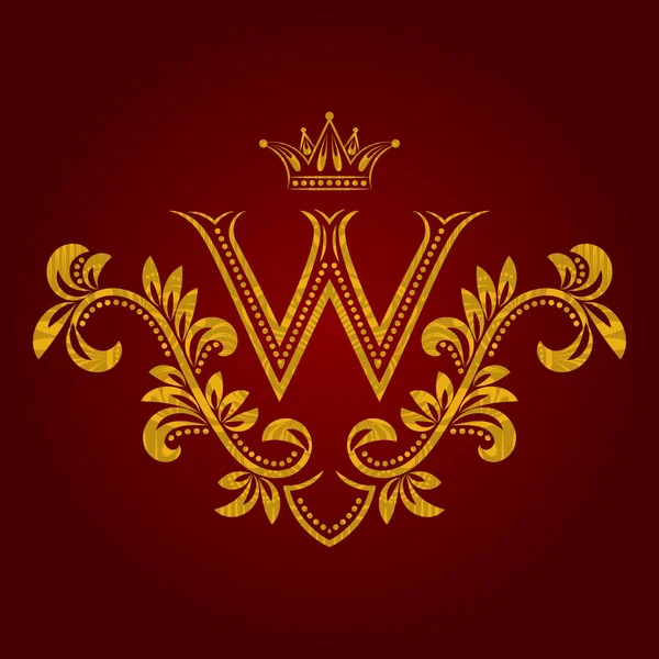 Patterned Golden Letter Monogram Vintage Style Heraldic Coat Arms ...
