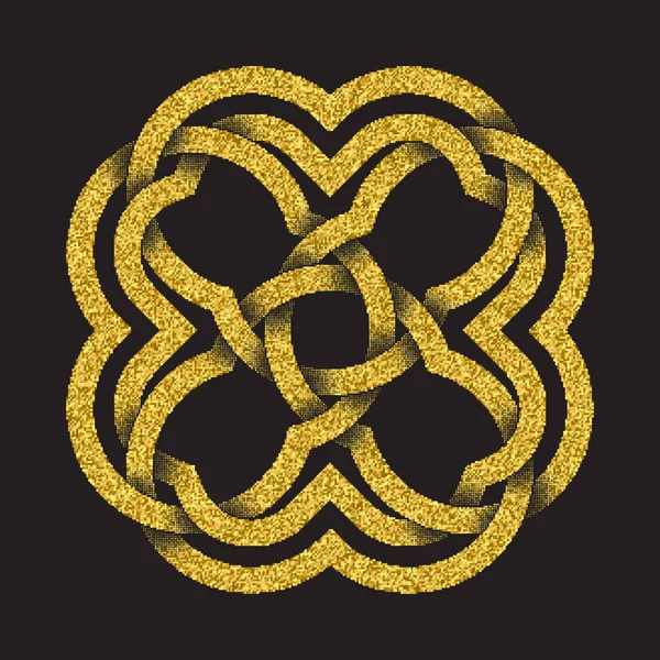Golden Glittering Logo Symbol Celtic Style Black Background Tribal Symbol Stock Vector by ...