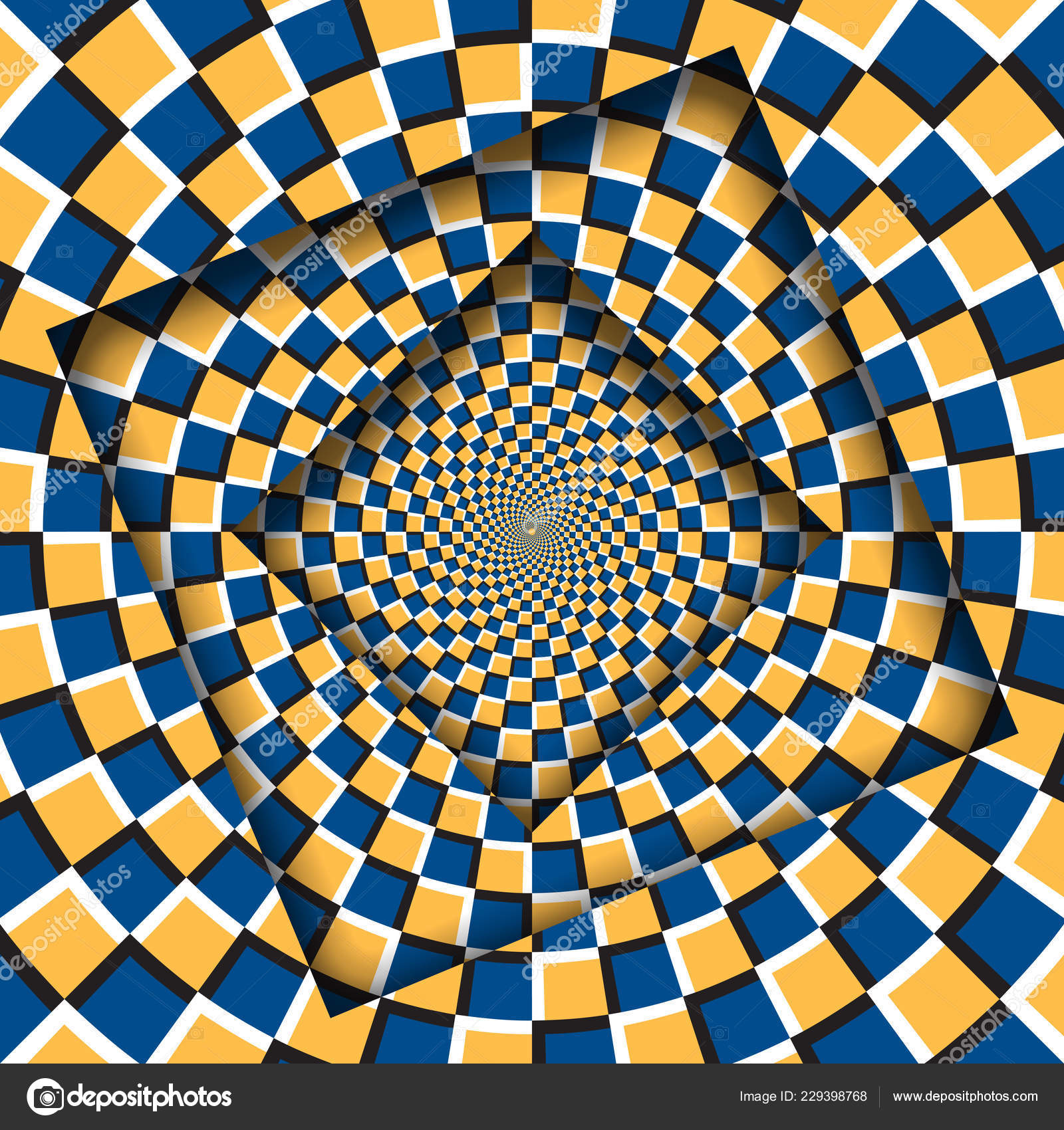 Abstract Turned Frames Rotating Orange Blue Checkered Pattern Optical ... Abstract Turned Frames Rotating Orange Blue Checkered Pattern Optical ...