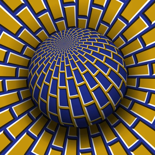 Optical illusion vector illustration. Sphere soaring above the surface ...