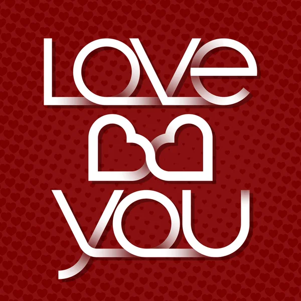 Love You letras con dos corazones conectados logo sobre fondo rojo con ...