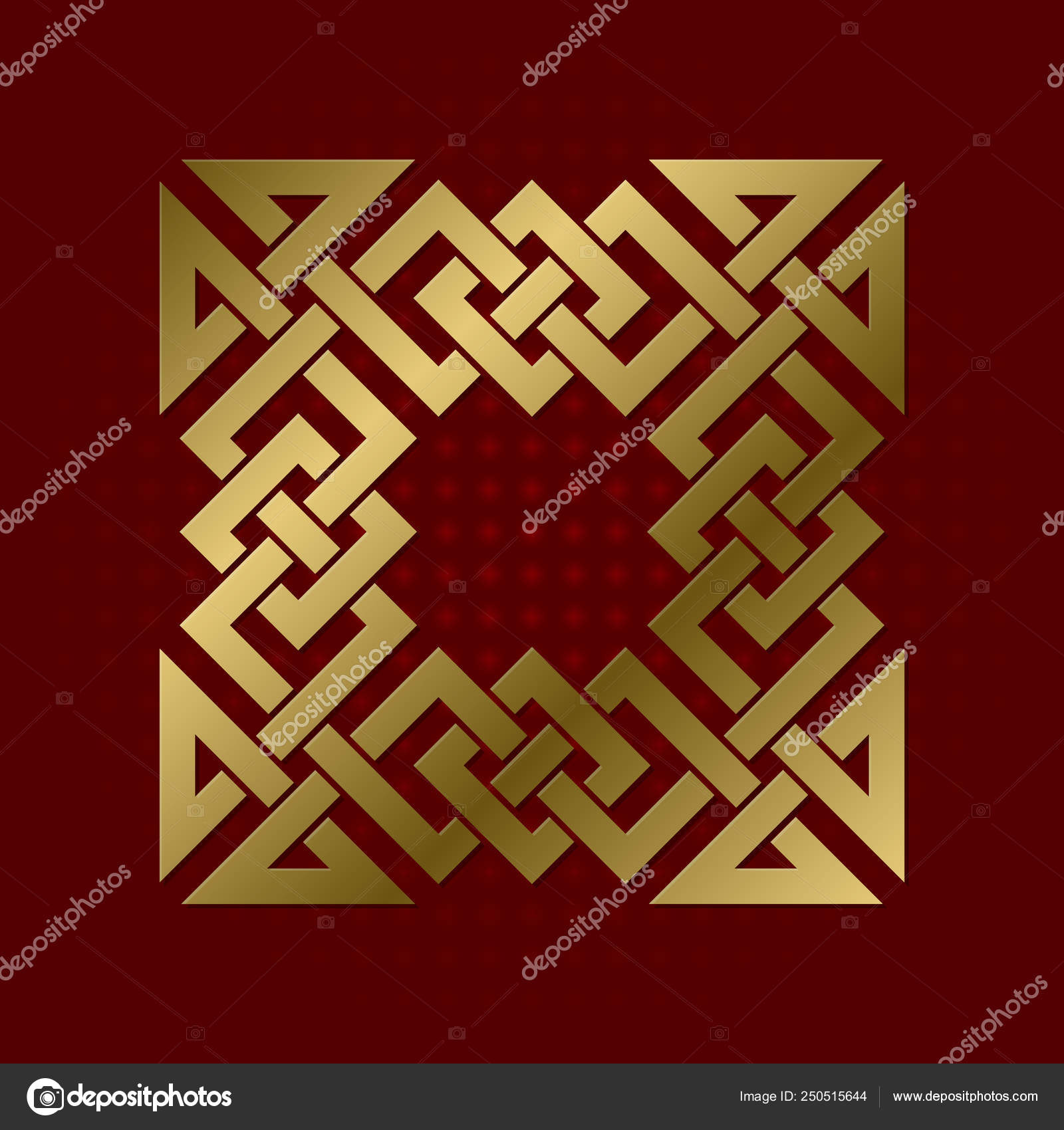 Sacred geometric symbol of square plexus. Golden mandala logo frame ...