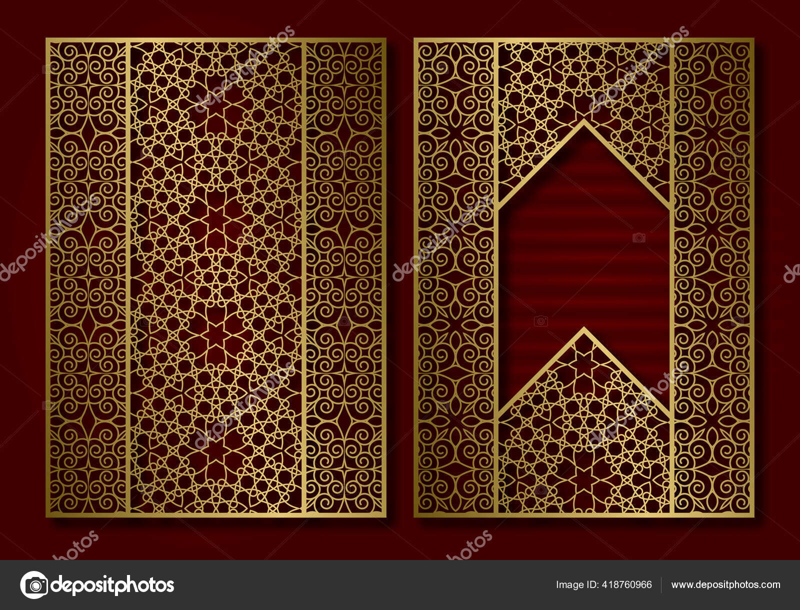 Golden Vintage Book Cover Template Face Back Booklet Design Stock ...