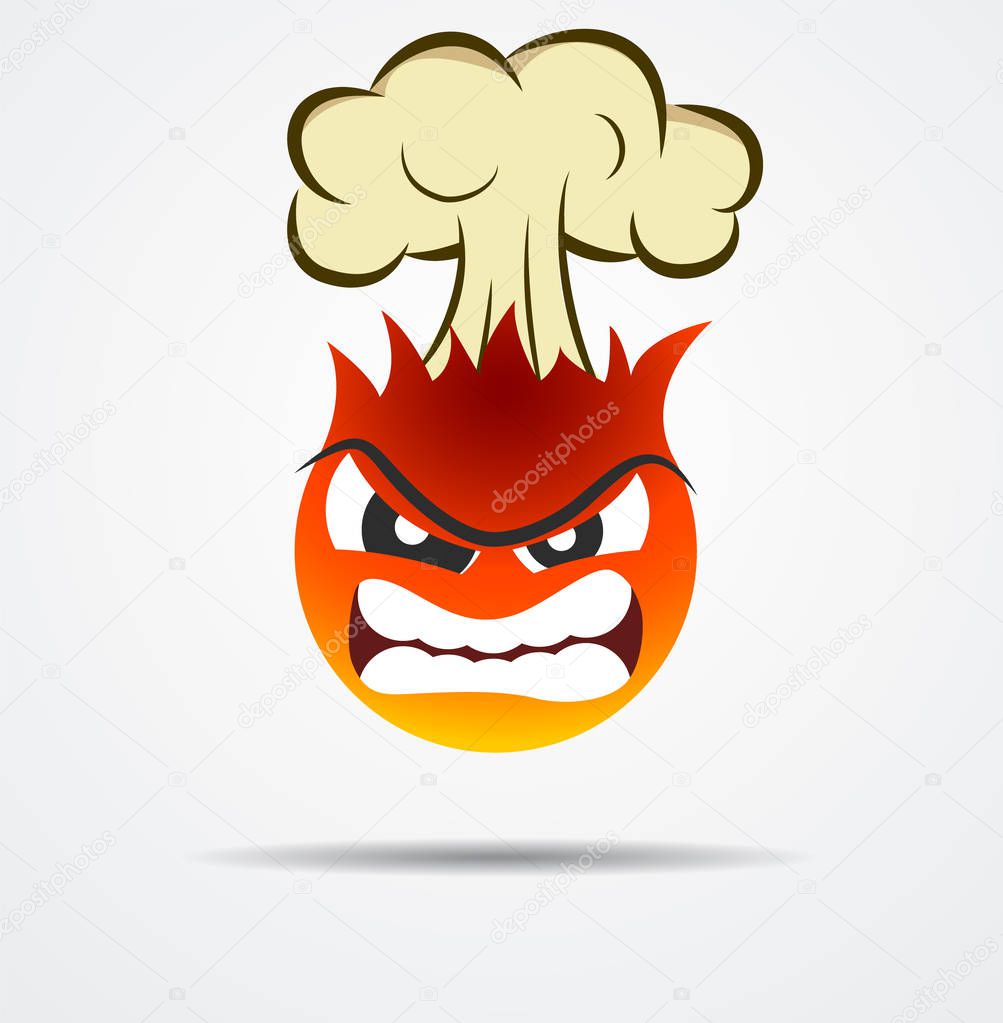 Emoticono de explosión de cabeza aislada en un diseño plano 2023