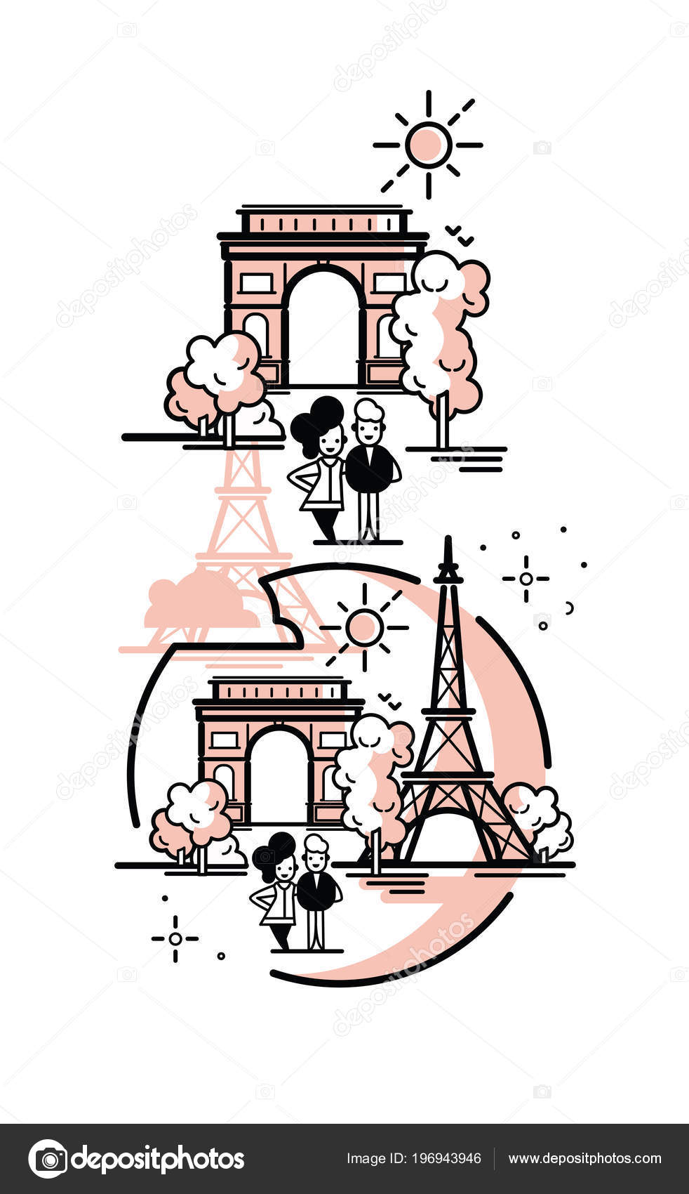 Paris vector illustration. Stock Vector by ©ring-ring 196943946