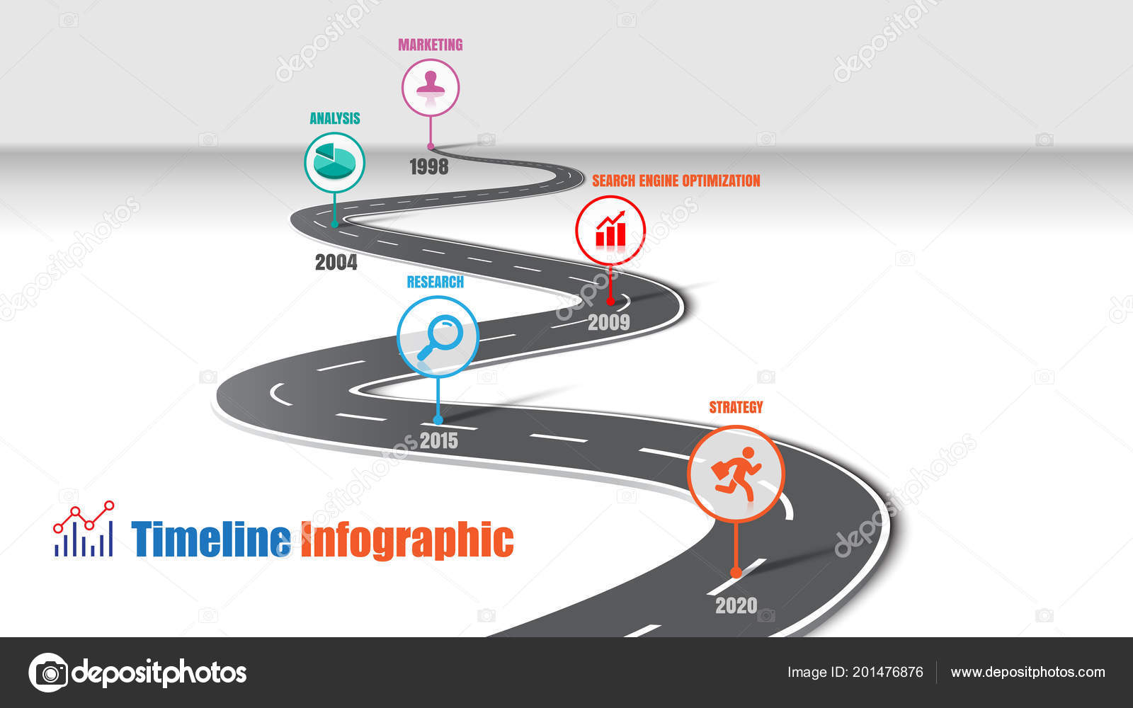 Infographic Timeline Vector Design Business Five Chart Road Map Street ...